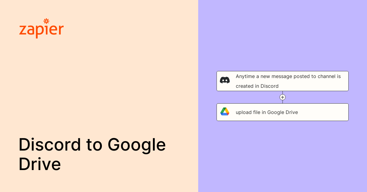 Anytime a new message posted to channel is created in Discord, upload file in Google Drive. | Zapier