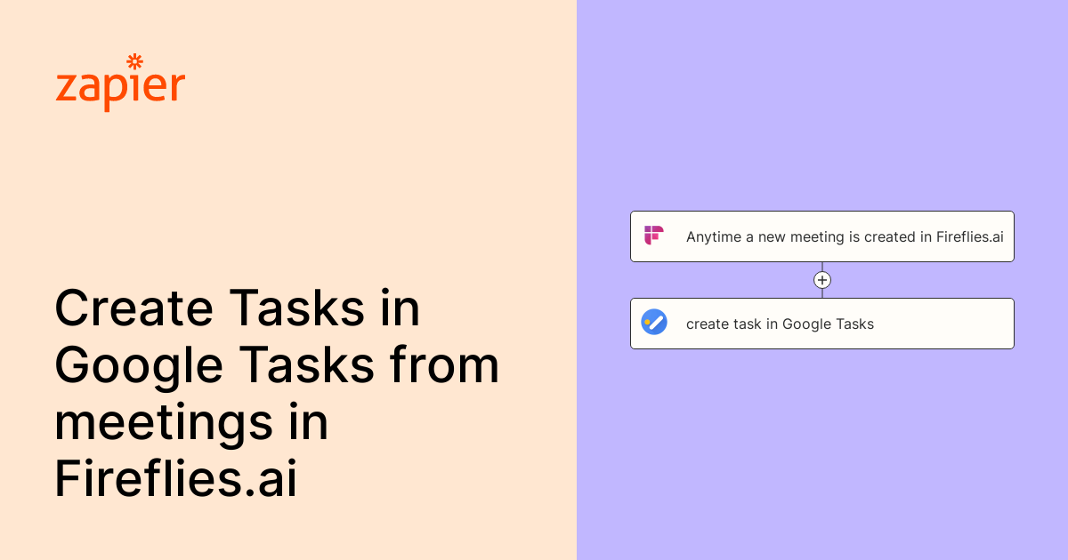 Anytime a new meeting is created in Fireflies.ai, create task in Google Tasks. | Zapier