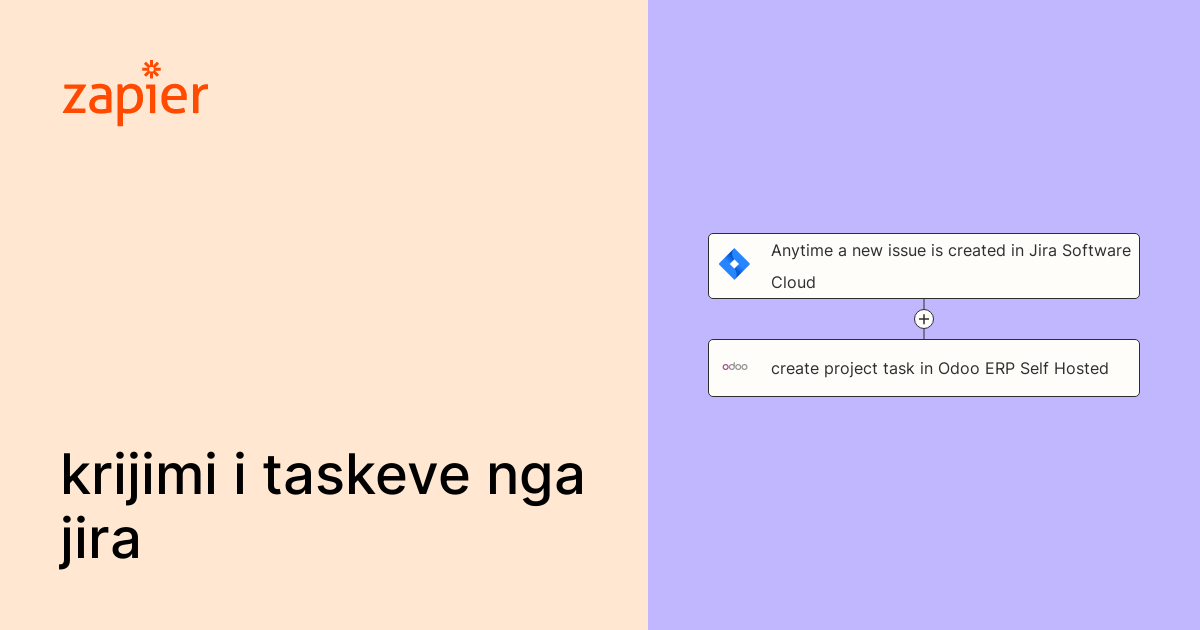 Anytime a new issue is created in Jira Software Cloud, create project task in Odoo ERP Self ...