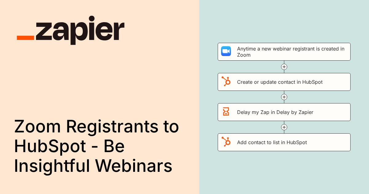 Anytime a new webinar registrant is created in Zoom, create or update ...