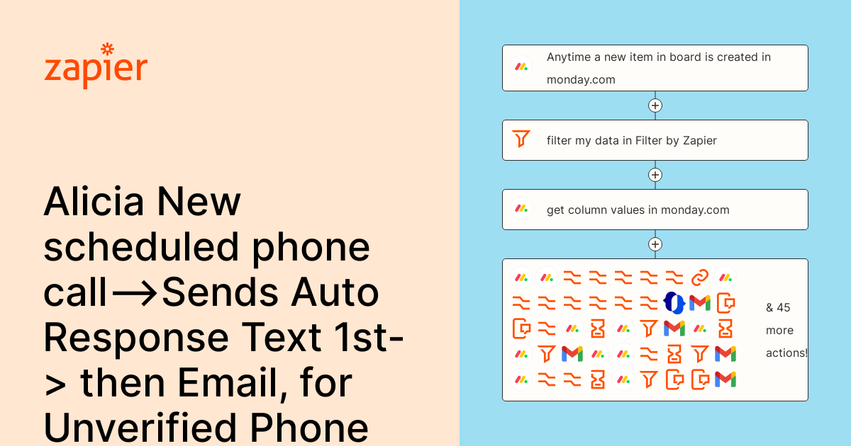 Anytime a new item in board is created in monday.com, filter my data in Filter by Zapier, get ...