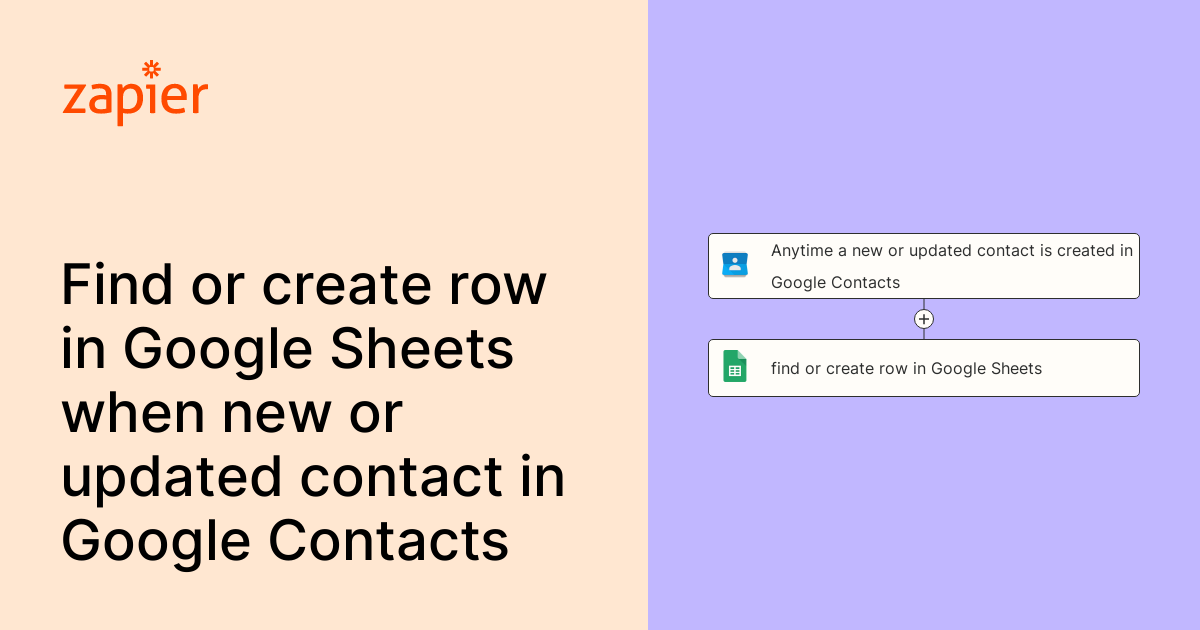 Anytime a new or updated contact is created in Google Contacts, find or create row in Google ...
