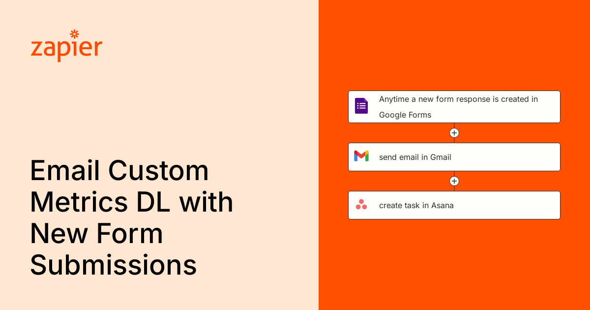 Anytime a new form response is created in Google Forms, send email in Gmail and create task in ...