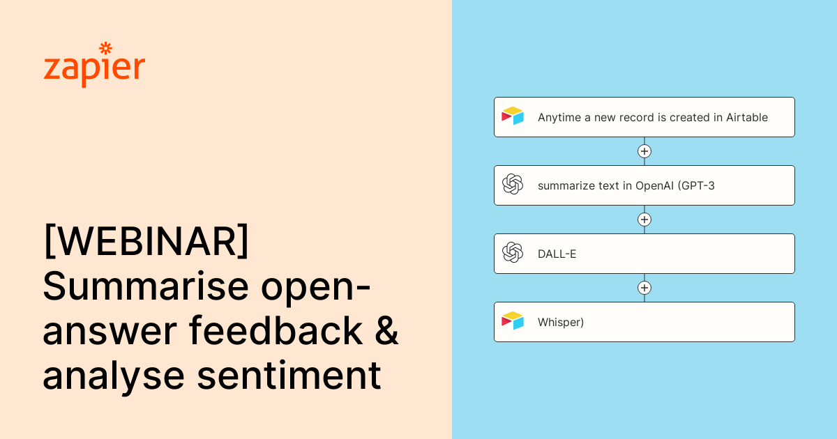 Anytime a new feedback is created in Airtable, summarize open-answer texts in OpenAI (GPT-3 ...