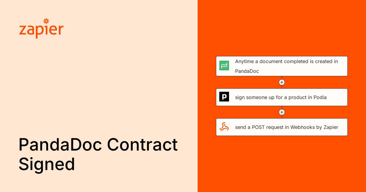 Anytime a document completed is created in PandaDoc, sign someone up ...