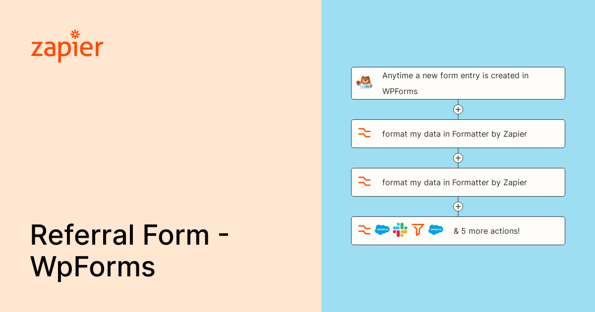 Anytime a new form entry is created in WPForms, format my data in Formatter by Zapier, format my ...