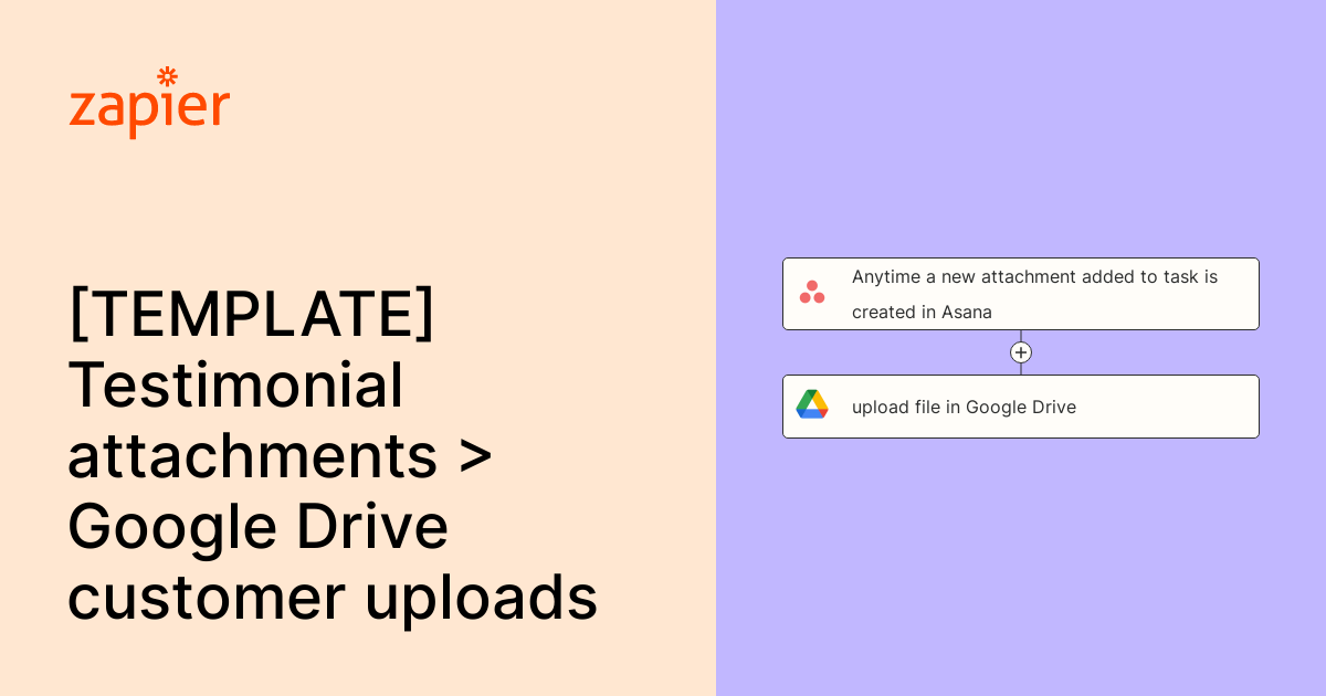 Anytime a new attachment added to task is created in Asana, upload file in Google Drive. | Zapier