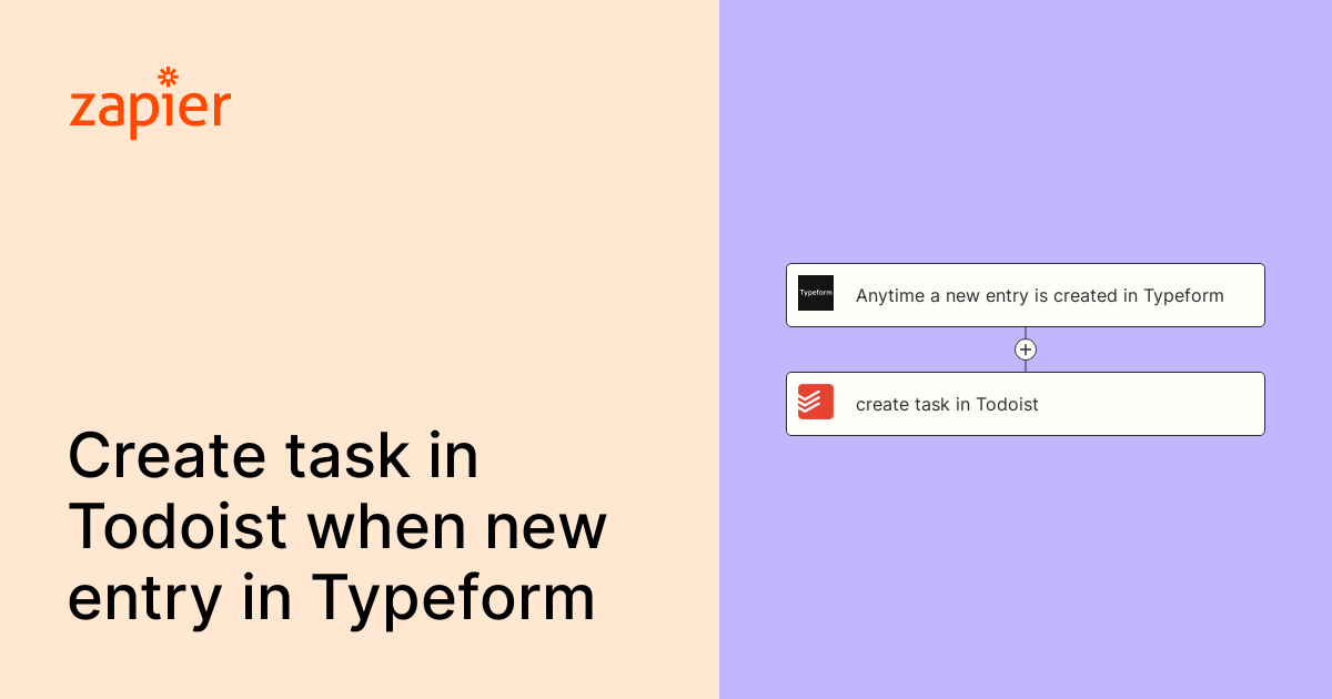 Anytime a new entry is created in Typeform, create task in Todoist. | Zapier