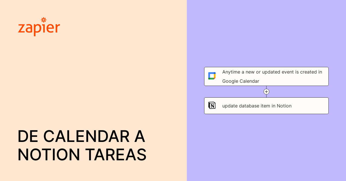 Anytime a new or updated event is created in Google Calendar, update database item in Notion ...