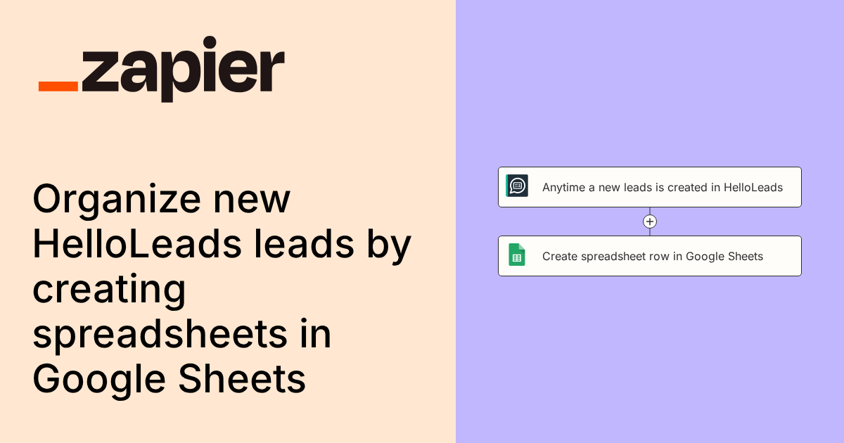 Anytime a new leads is created in HelloLeads, create spreadsheet row in ...
