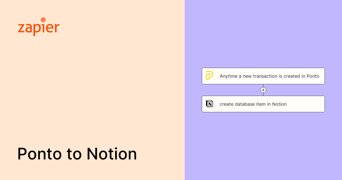 Anytime a new transaction is created in Ponto, create database item in Notion. | Zapier