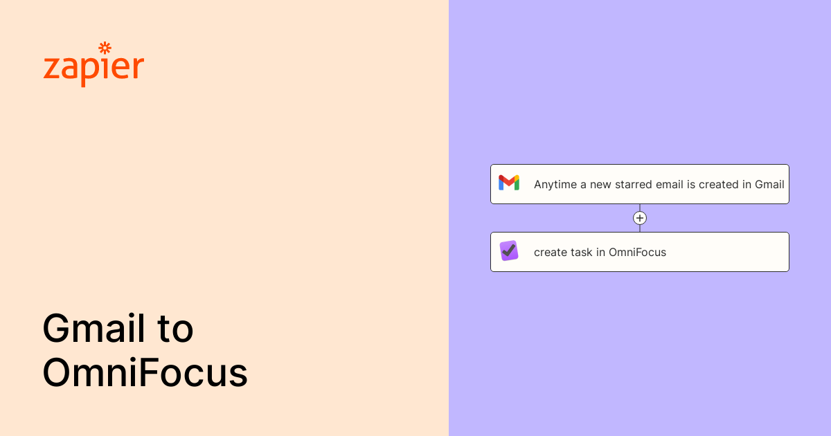 Anytime a new starred email is created in Gmail, create task in OmniFocus. | Zapier