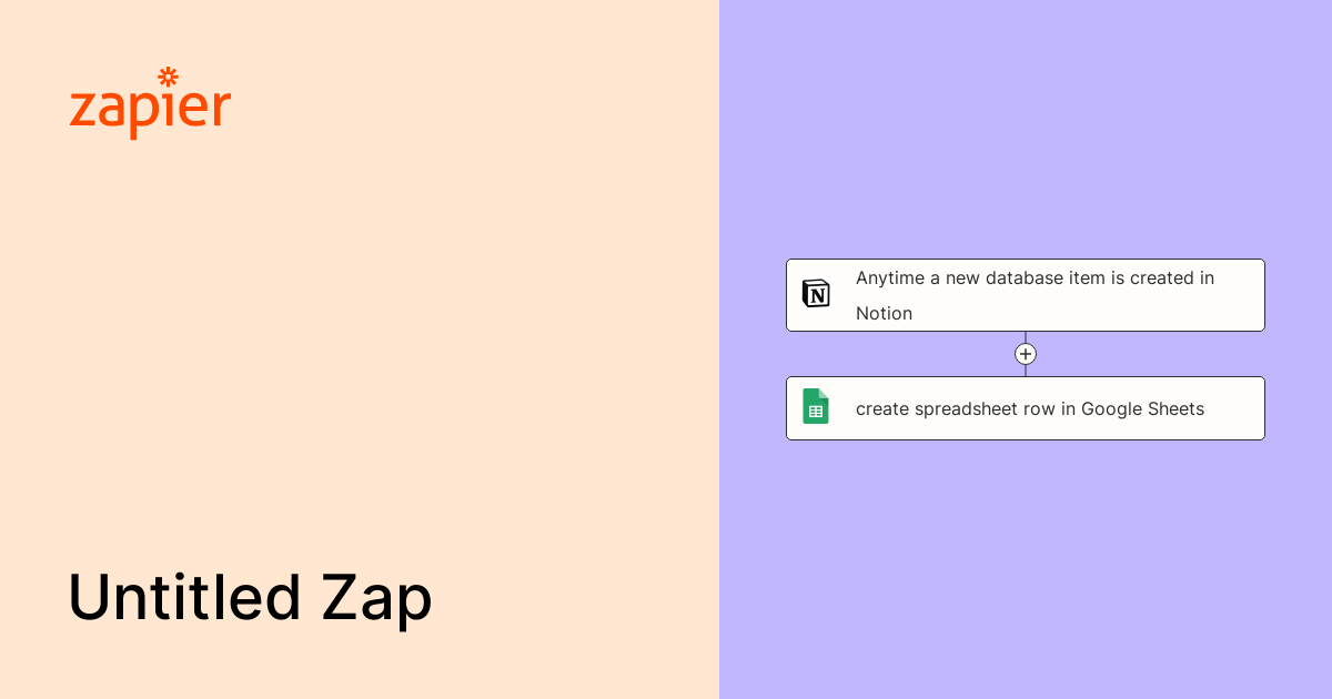 Anytime a new database item is created in Notion, create spreadsheet row in Google Sheets. | Zapier