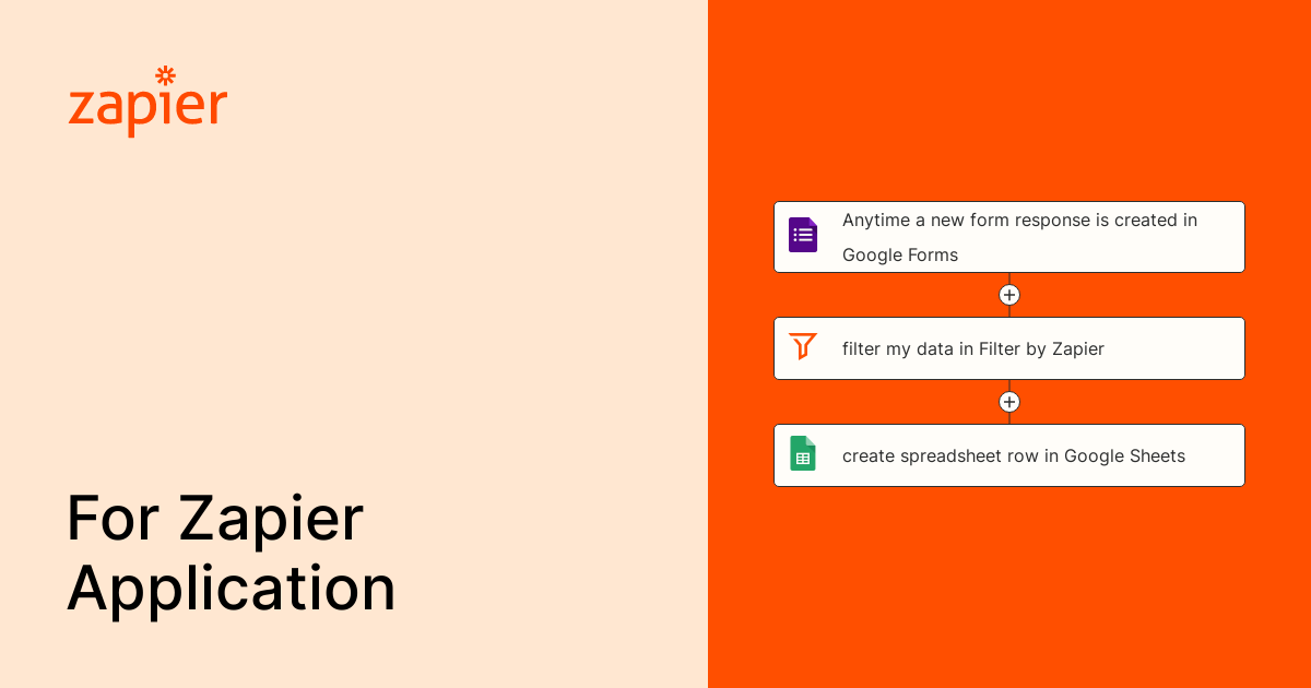 Anytime a new form response is created in Google Forms, filter my data in Filter by Zapier and ...