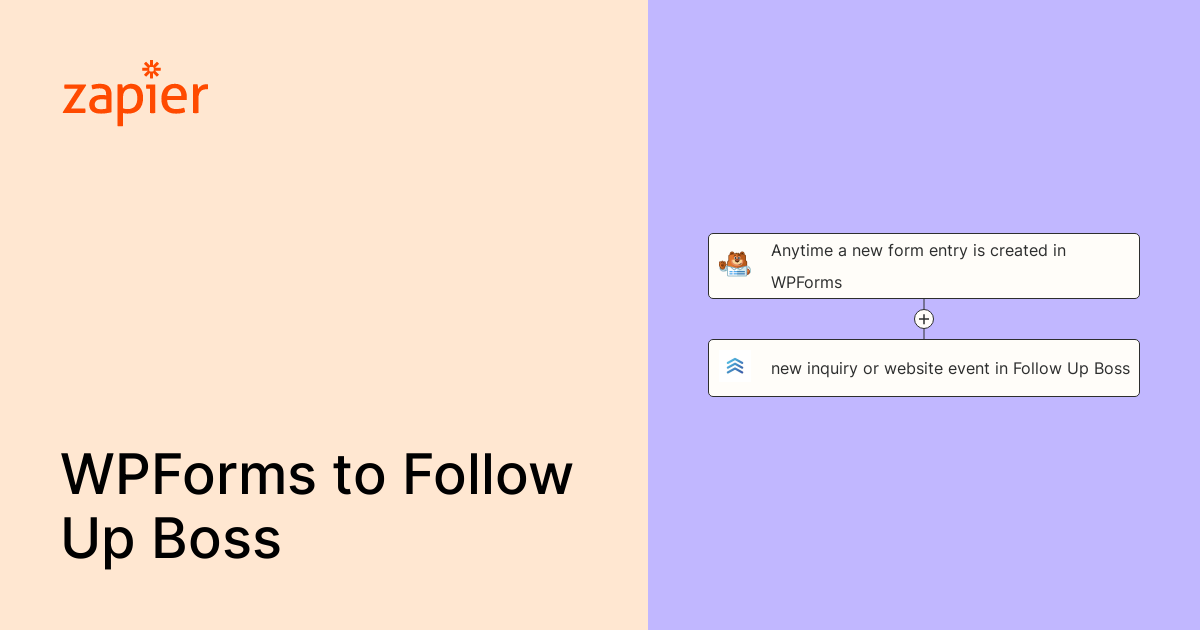 Anytime a new form entry is created in WPForms, new inquiry or website event in Follow Up Boss ...