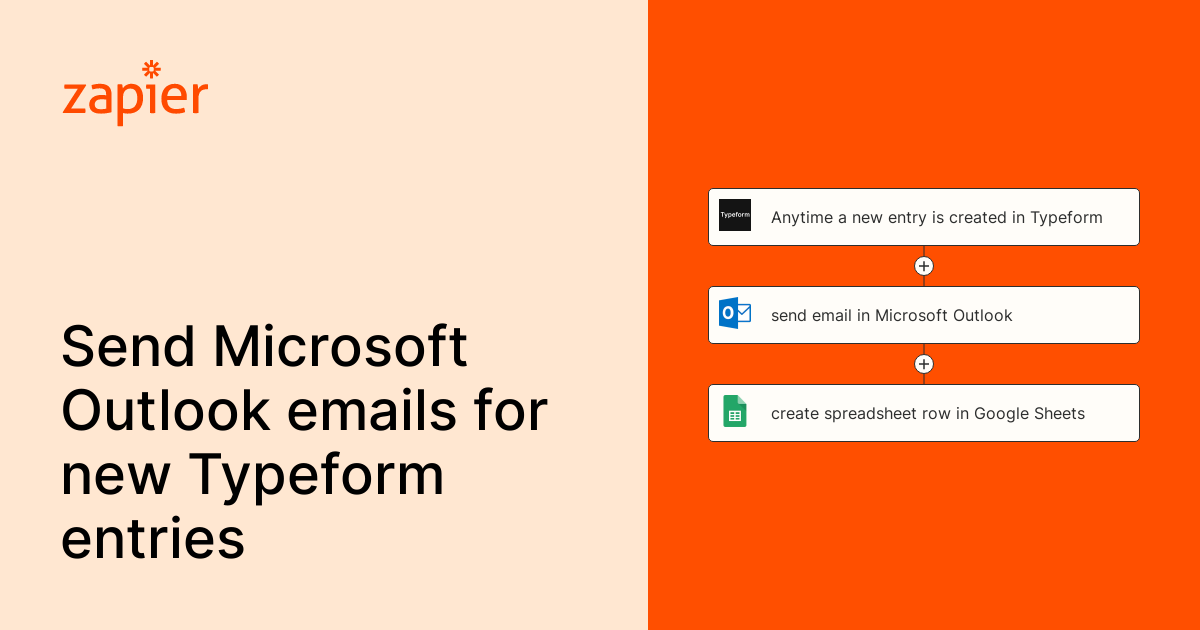 Anytime a new entry is created in Typeform, send email in Microsoft Outlook and create ...