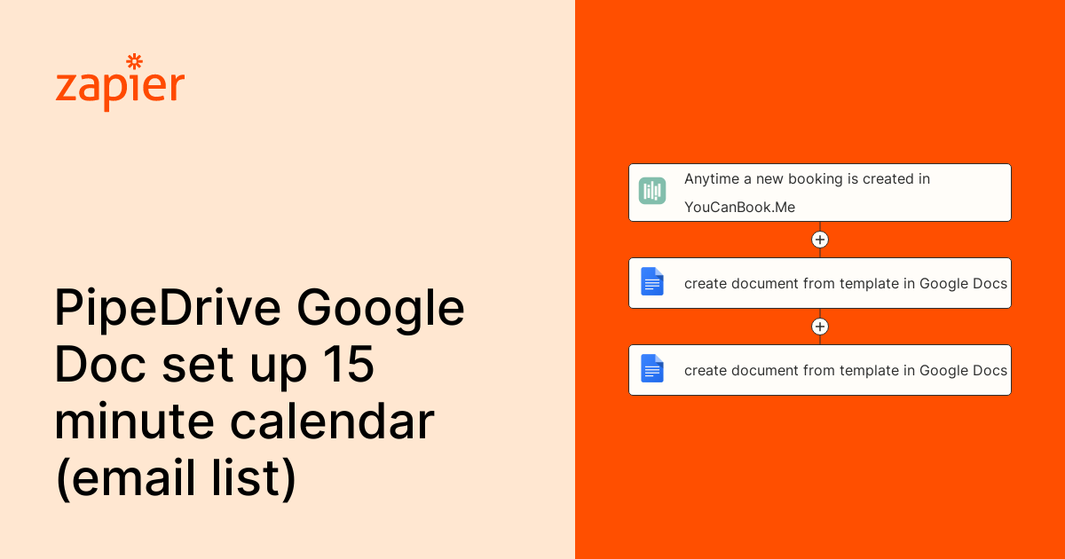 Anytime a new booking is created in YouCanBook.Me, create document from template in Google Docs ...