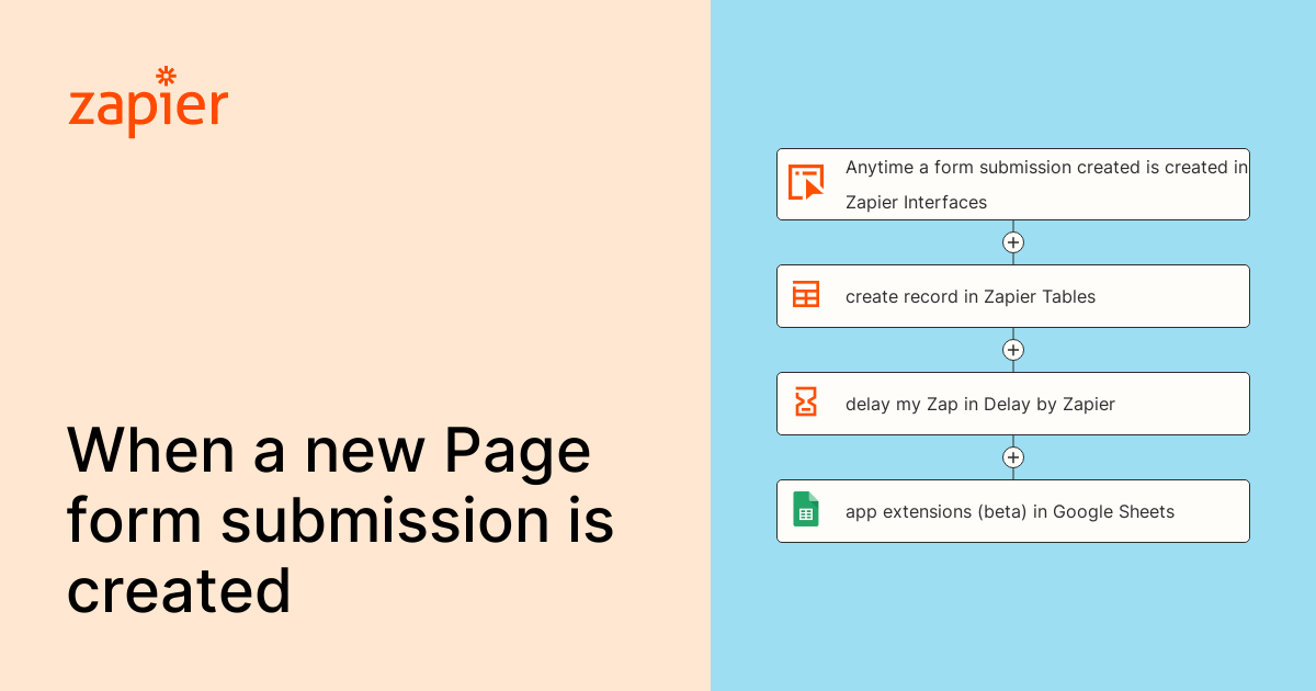 Anytime a form submission created is created in Zapier Interfaces, create record in Zapier ...