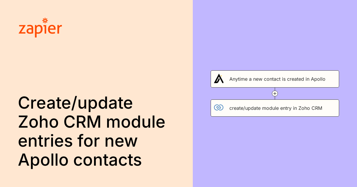 Anytime a new contact is created in Apollo, create/update module entry ...