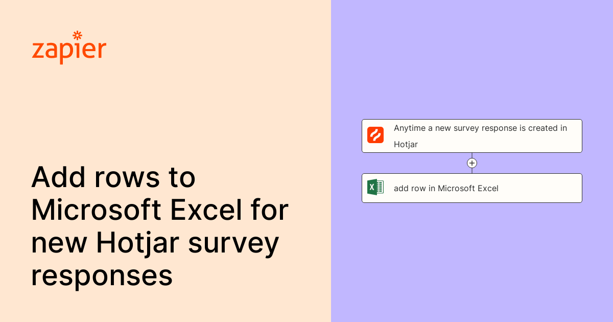 Anytime a new survey response is created in Hotjar, add row in Microsoft Excel. | Zapier