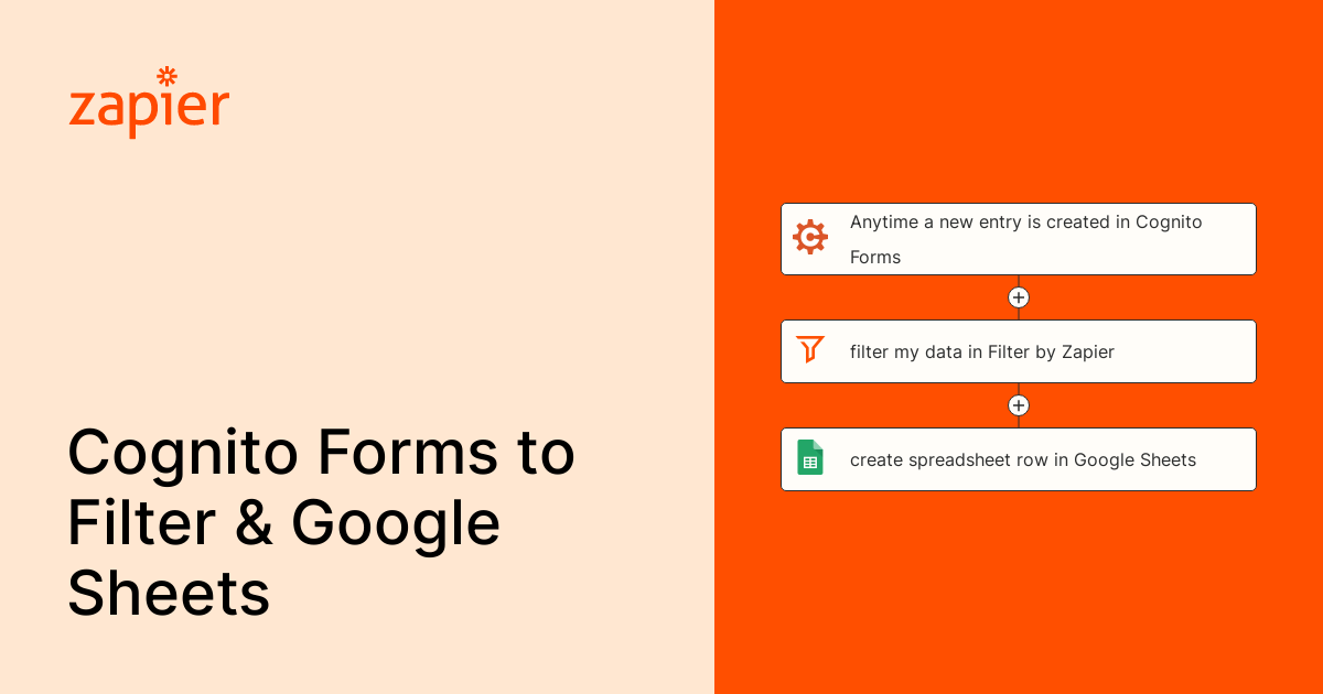Anytime a new entry is created in Cognito Forms, filter my data in Filter by Zapier and create ...