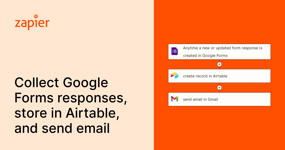 Anytime a new or updated form response is created in Google Forms, create record in Airtable and ...