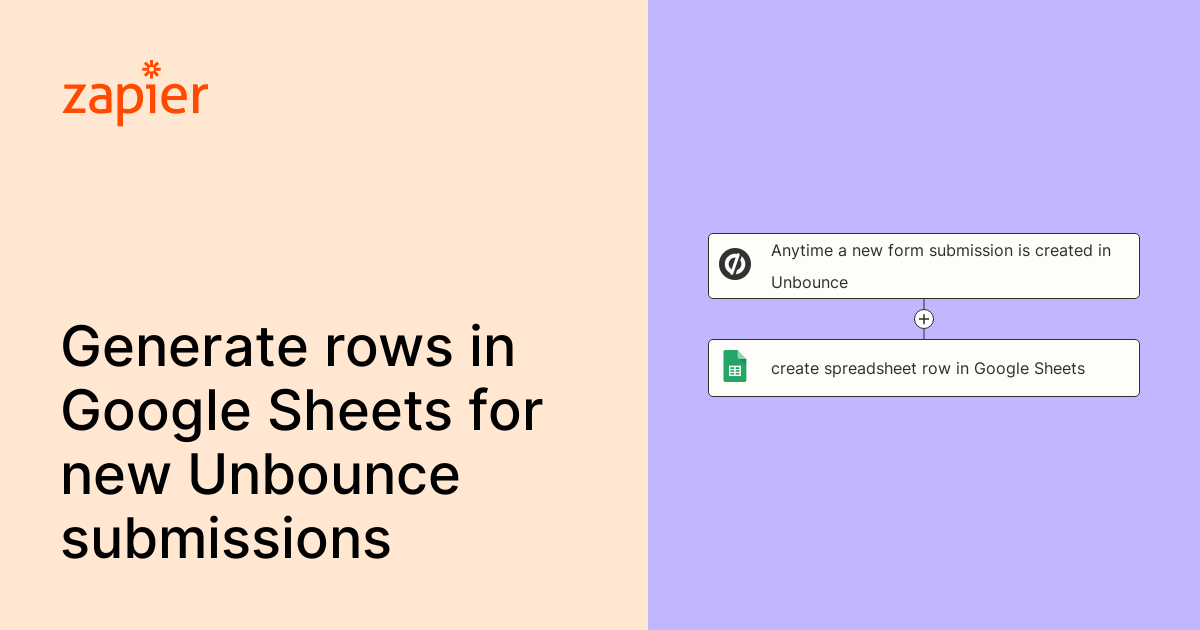 Anytime a new form submission is created in Unbounce, create spreadsheet row in Google Sheets ...