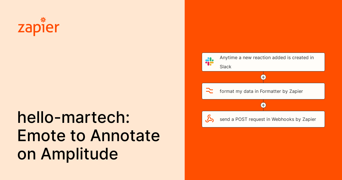 Anytime a new reaction added is created in Slack, format my data in Formatter by Zapier and send ...