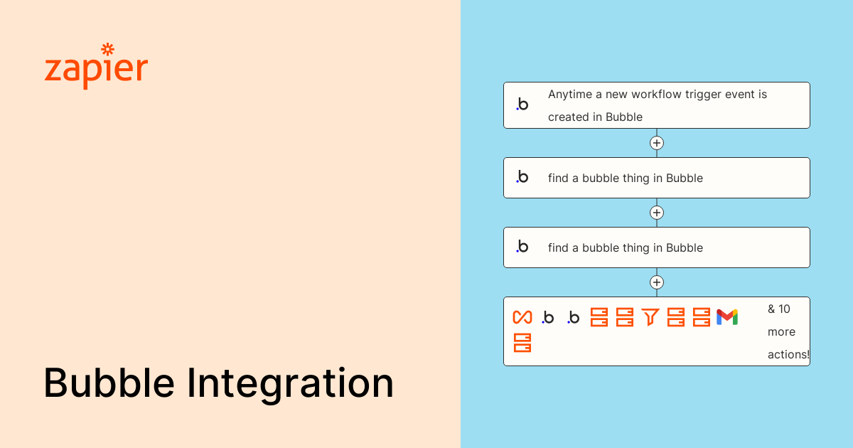 Anytime a new workflow trigger event is created in Bubble, find a bubble thing in Bubble, find a ...