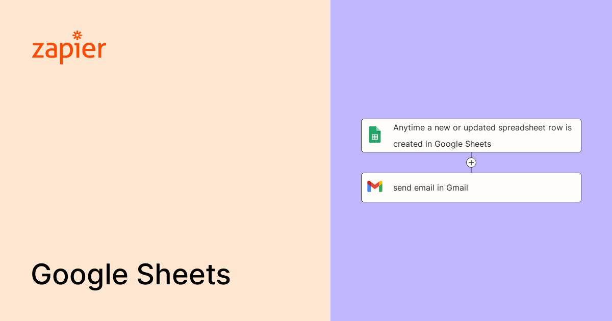 Anytime a new or updated spreadsheet row is created in Google Sheets, send email in Gmail. | Zapier