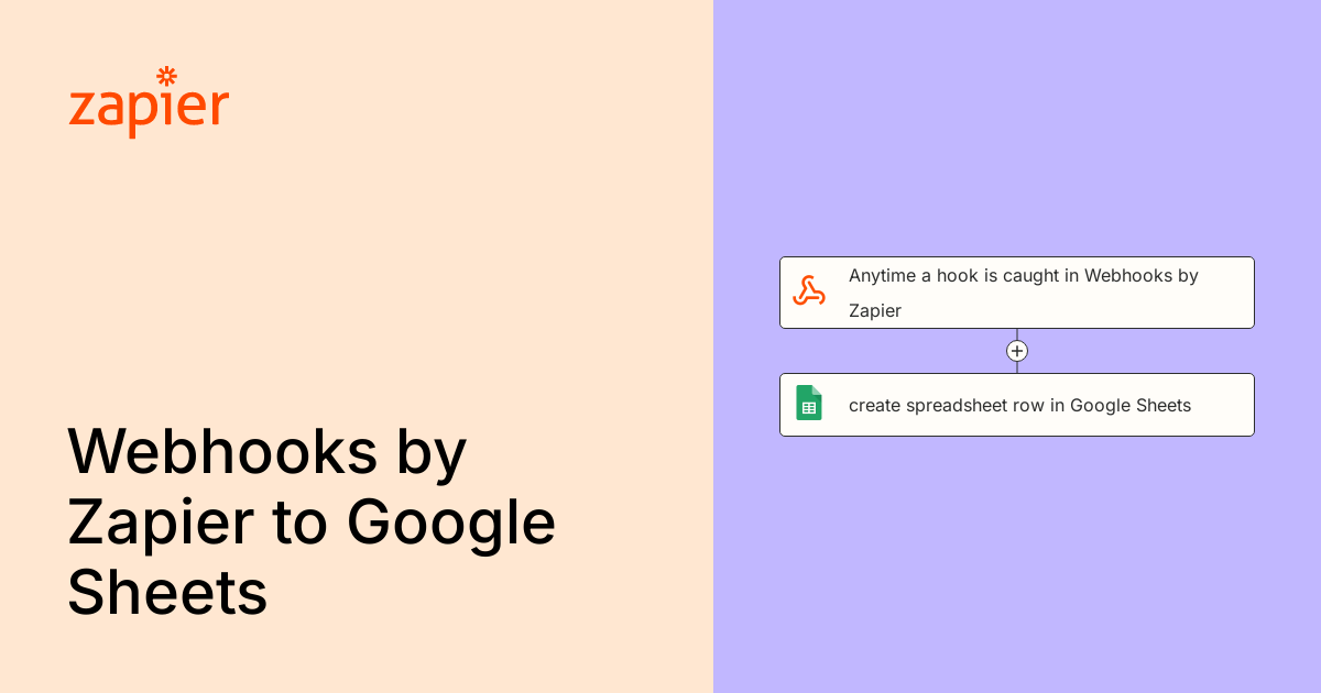 Anytime a hook is caught in Webhooks by Zapier, create spreadsheet row in Google Sheets. | Zapier