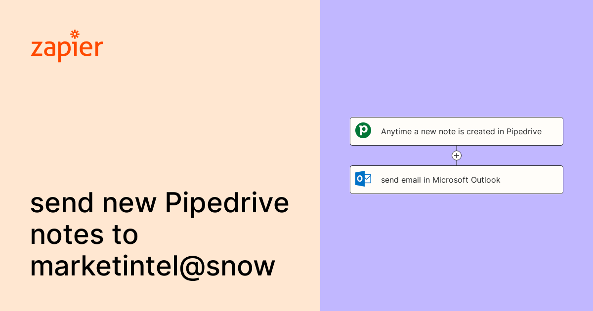 Anytime a new note is created in Pipedrive, send email in Microsoft ...