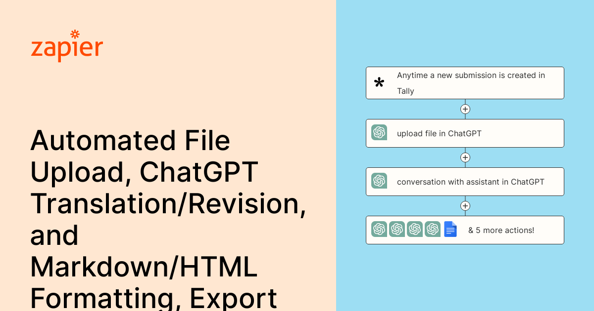 Anytime a new submission is created in Tally, upload file in ChatGPT, conversation with ...